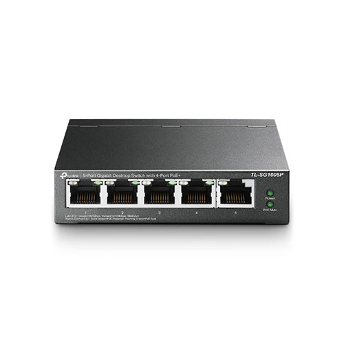 TP-Link TL-SG1005LP 5-Port Gigabit Desktop Switch with 4-Port PoE+ Pri ...